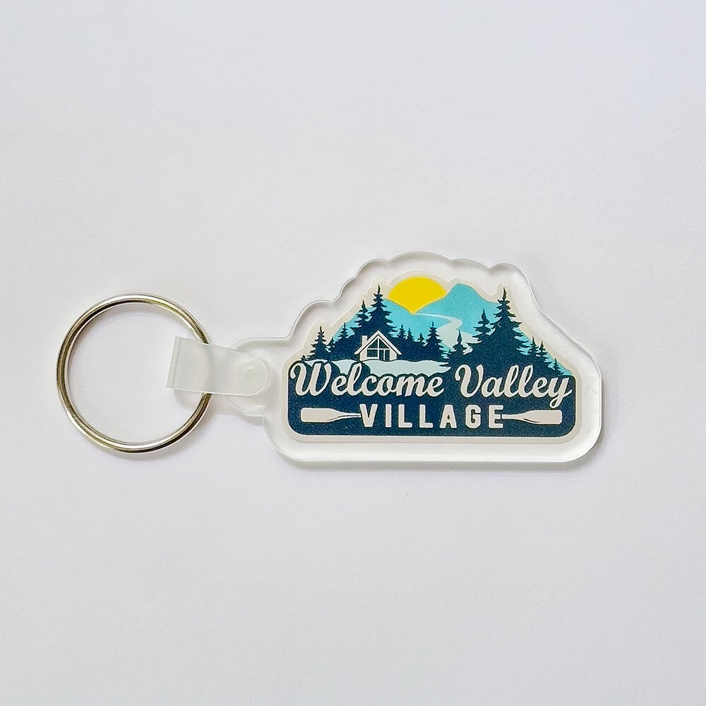 Welcome Valley Village Acrylic Keychain | Timberroot Rustic Retreats LLC
